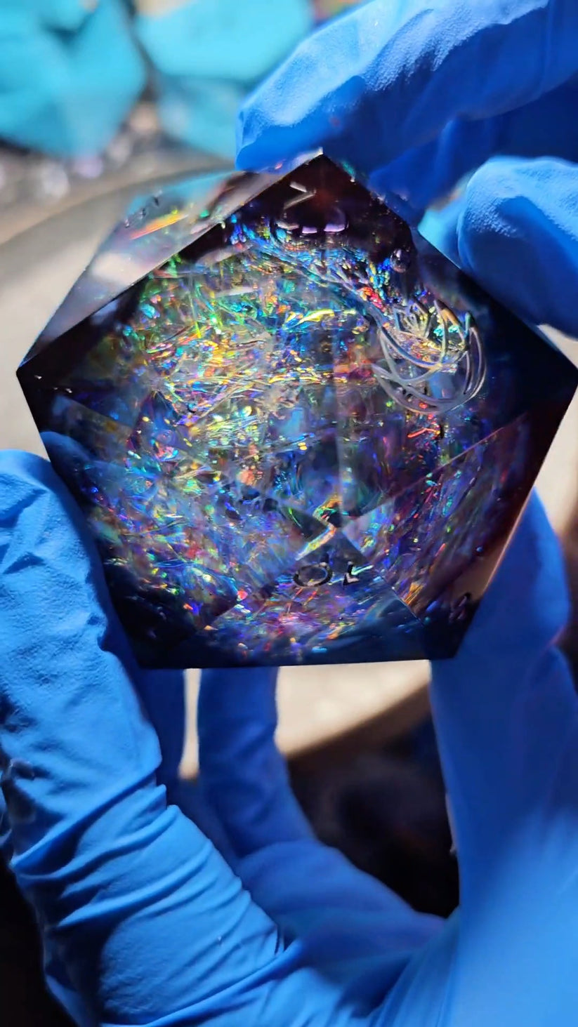 Pre-order Black Opal 63mm Liquid Core D20 – Cassiopeia Dice